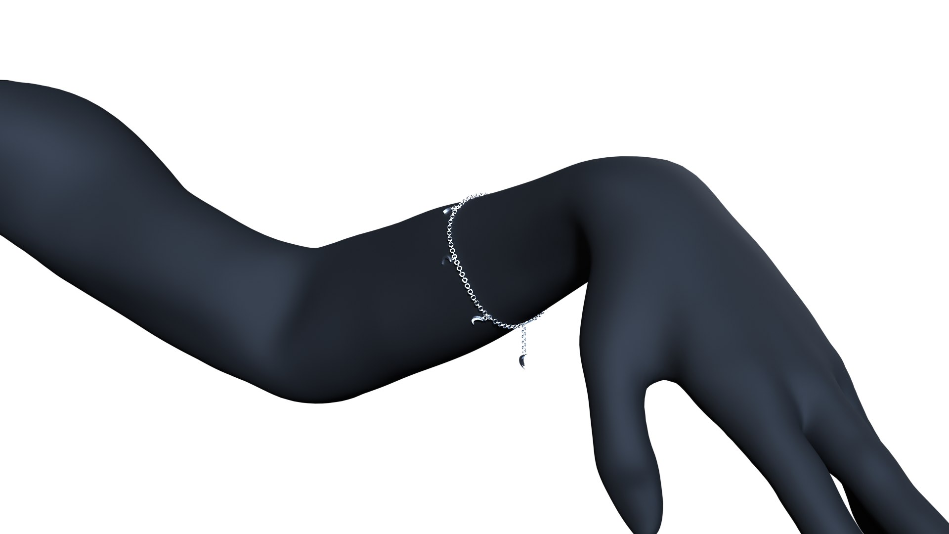 Silver Moon Sickle Charm Bracelet 3D - TurboSquid 1782085