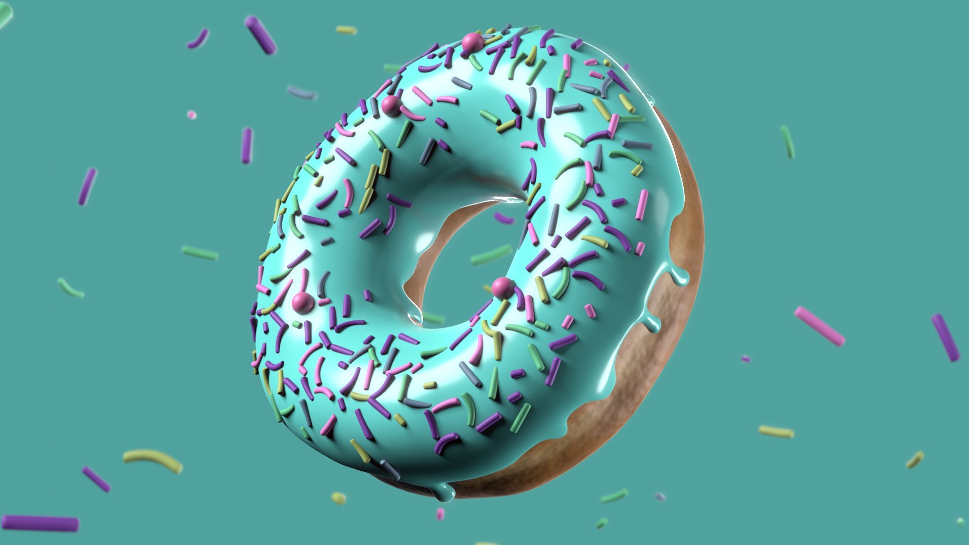 Donut With Sprinkles Animated 3D Model - TurboSquid 1996683