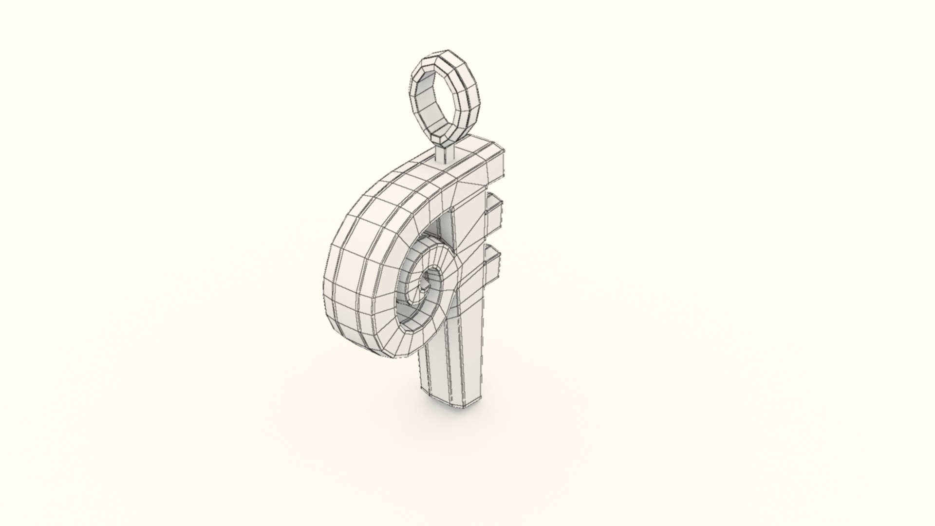 P Letter Pendant Gold 3D model - TurboSquid 1901741