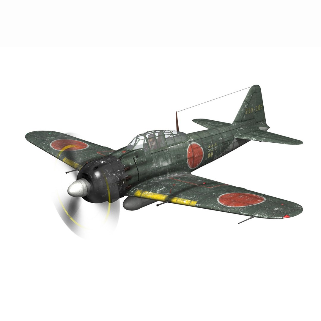 Cinema4d Mitsubishi A6m5 A6m Fighter Aircraft