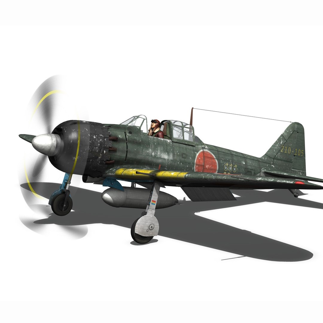 Cinema4d Mitsubishi A6m5 A6m Fighter Aircraft