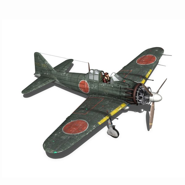 cinema4d mitsubishi a6m5 a6m fighter aircraft
