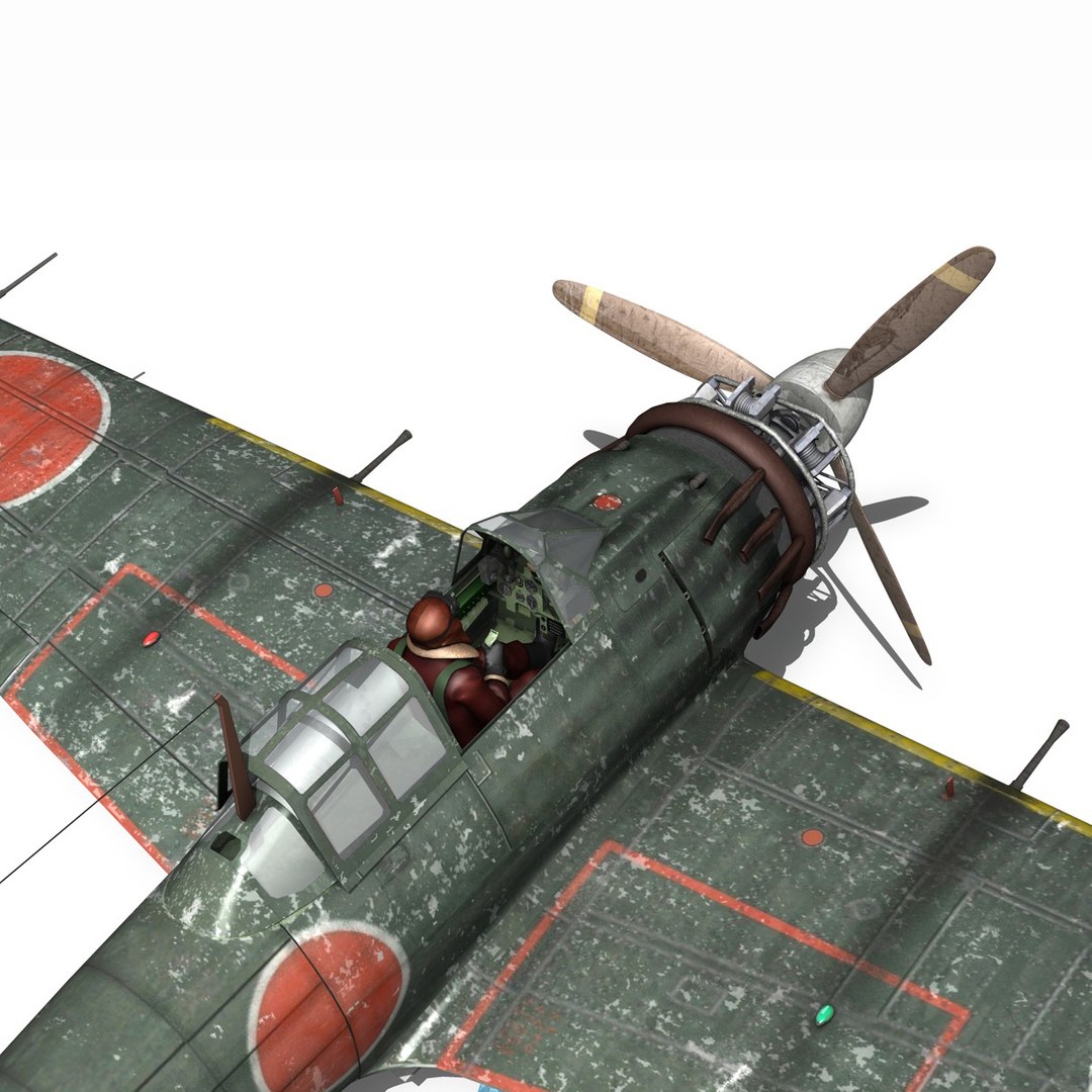 Cinema4d Mitsubishi A6m5 A6m Fighter Aircraft