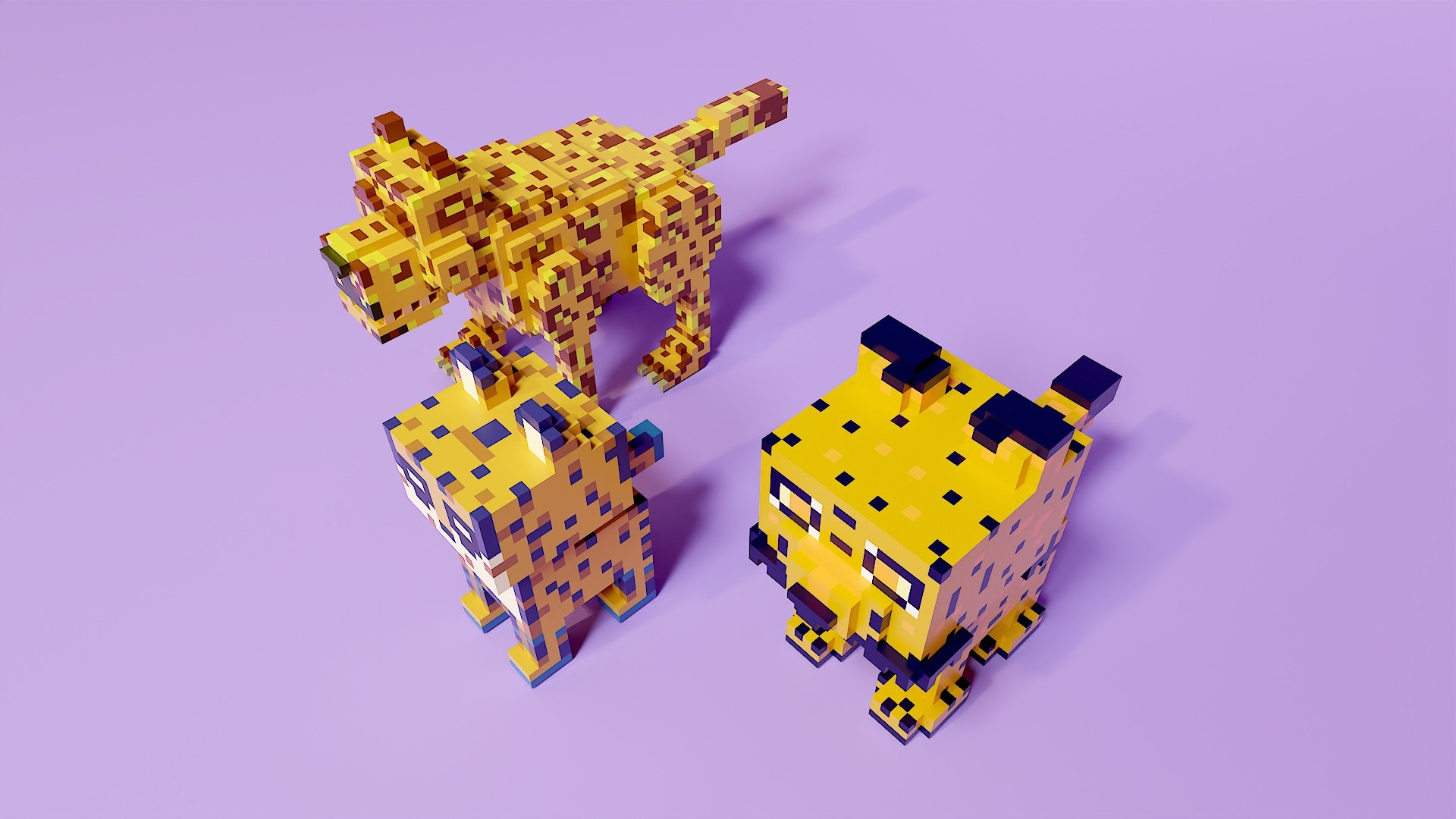 3D Leopard Voxel Art Pack 3d Model - TurboSquid 2182609
