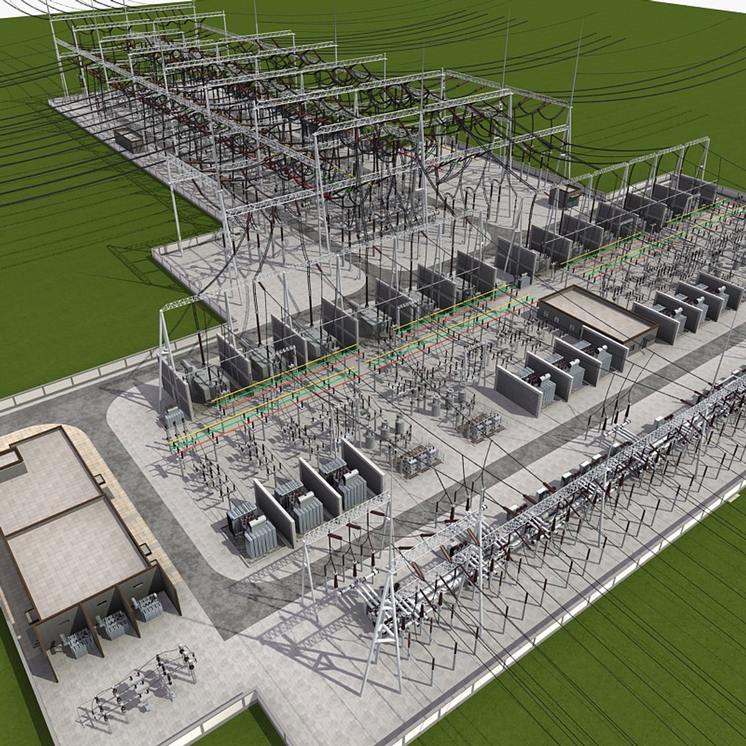 3D model substation power electricity - TurboSquid 1495631