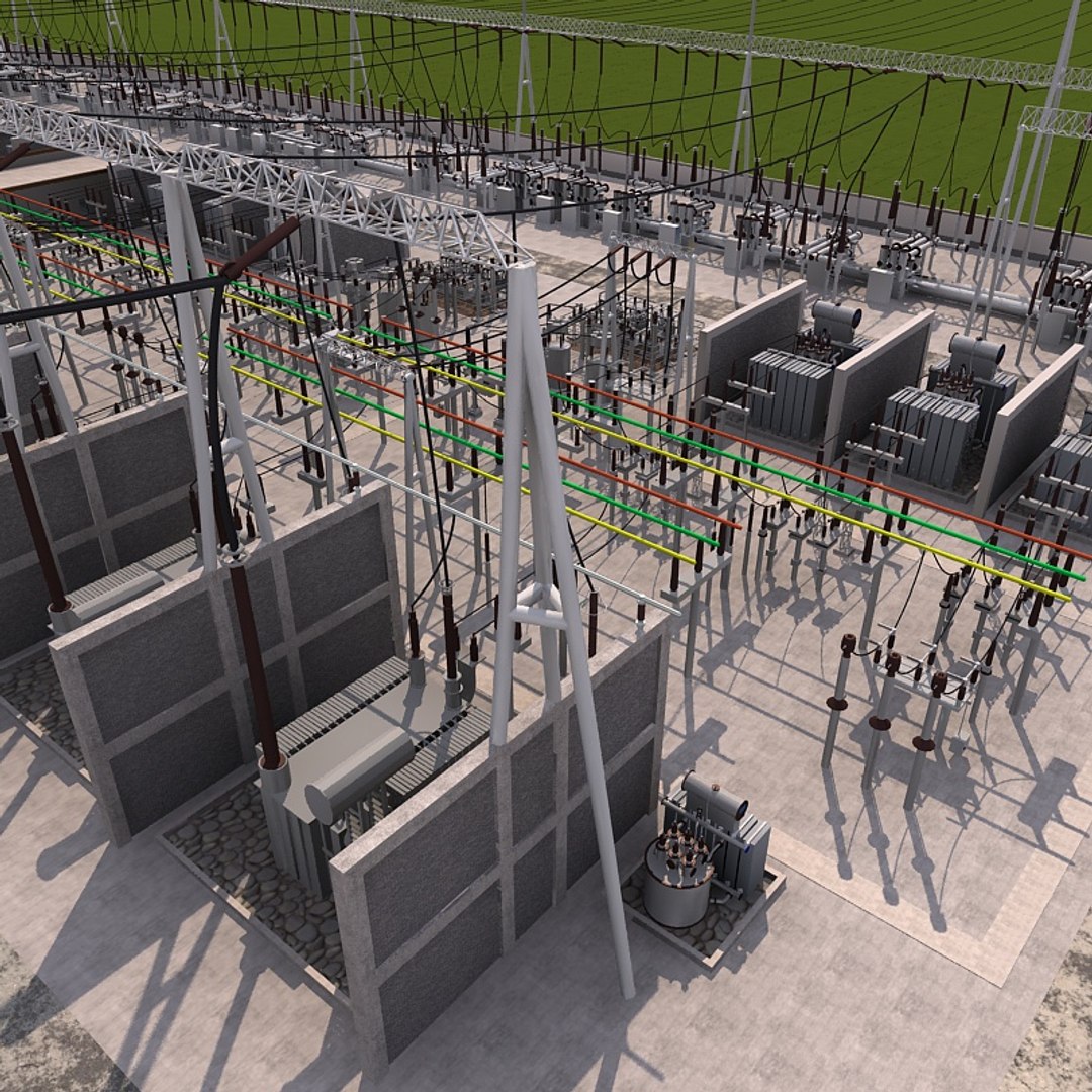 3D Model Substation Power Electricity - TurboSquid 1495631
