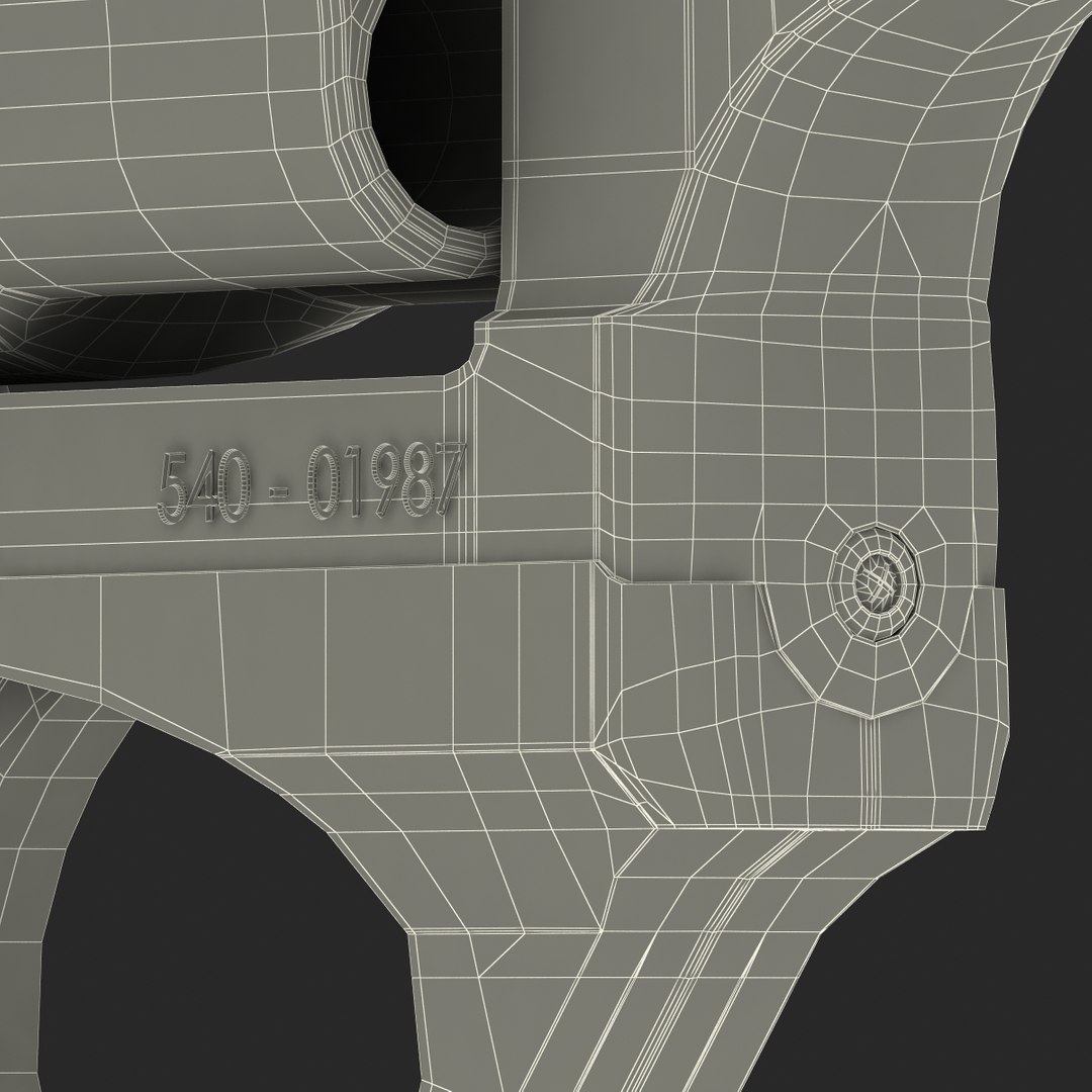 realistic revolver ruger lcr 3d model