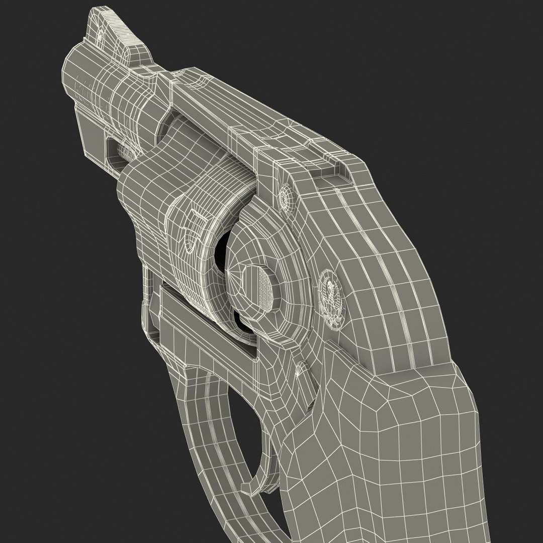 realistic revolver ruger lcr 3d model