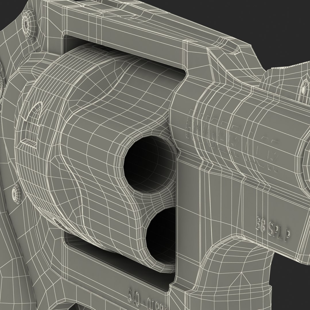realistic revolver ruger lcr 3d model
