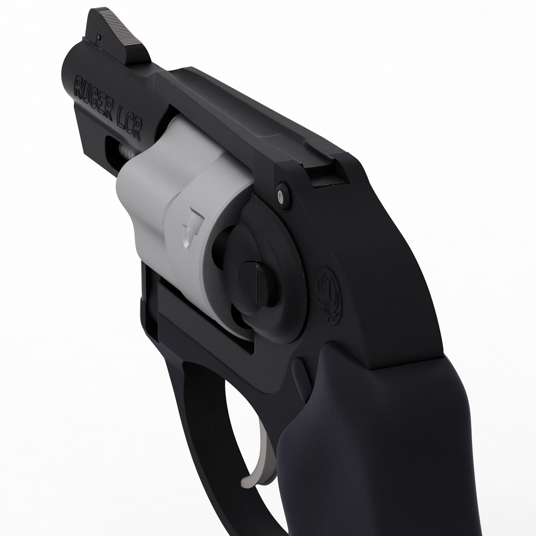 realistic revolver ruger lcr 3d model