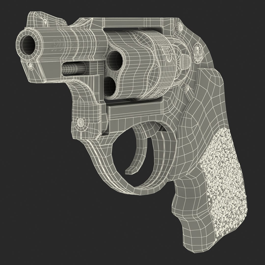 realistic revolver ruger lcr 3d model