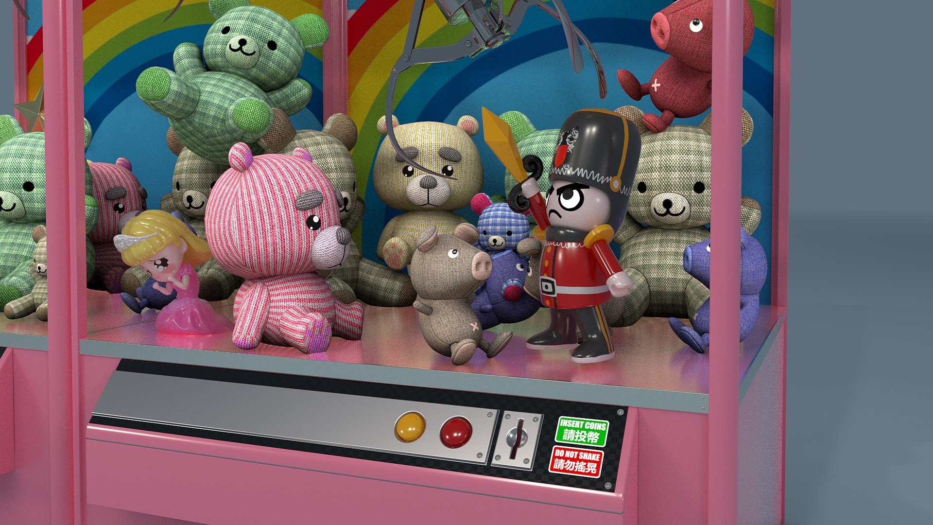 3D Claw Machine Teddy - TurboSquid 1707625
