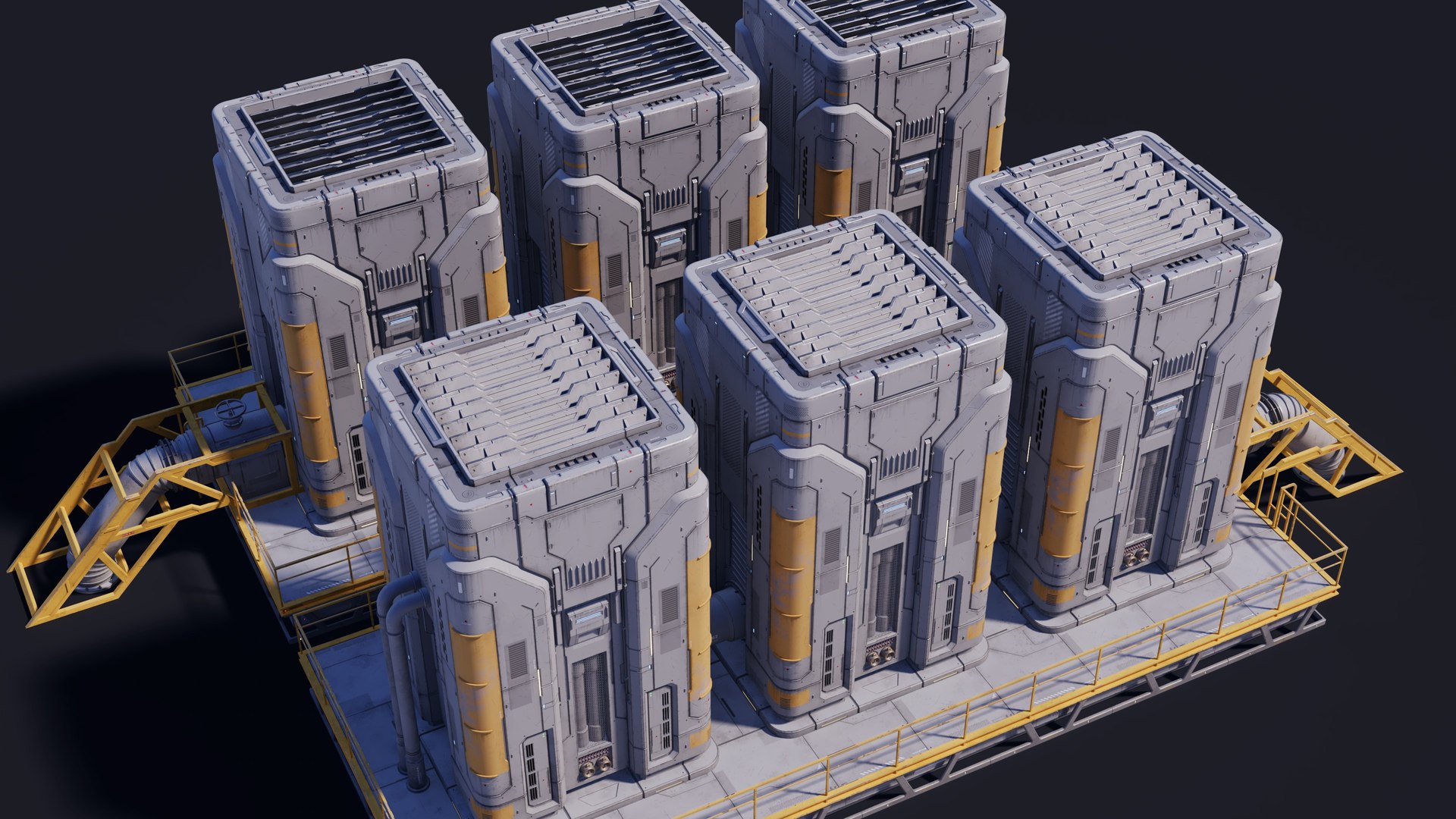 Sci-Fi Building 006 Industry-PBR Model - TurboSquid 2223199