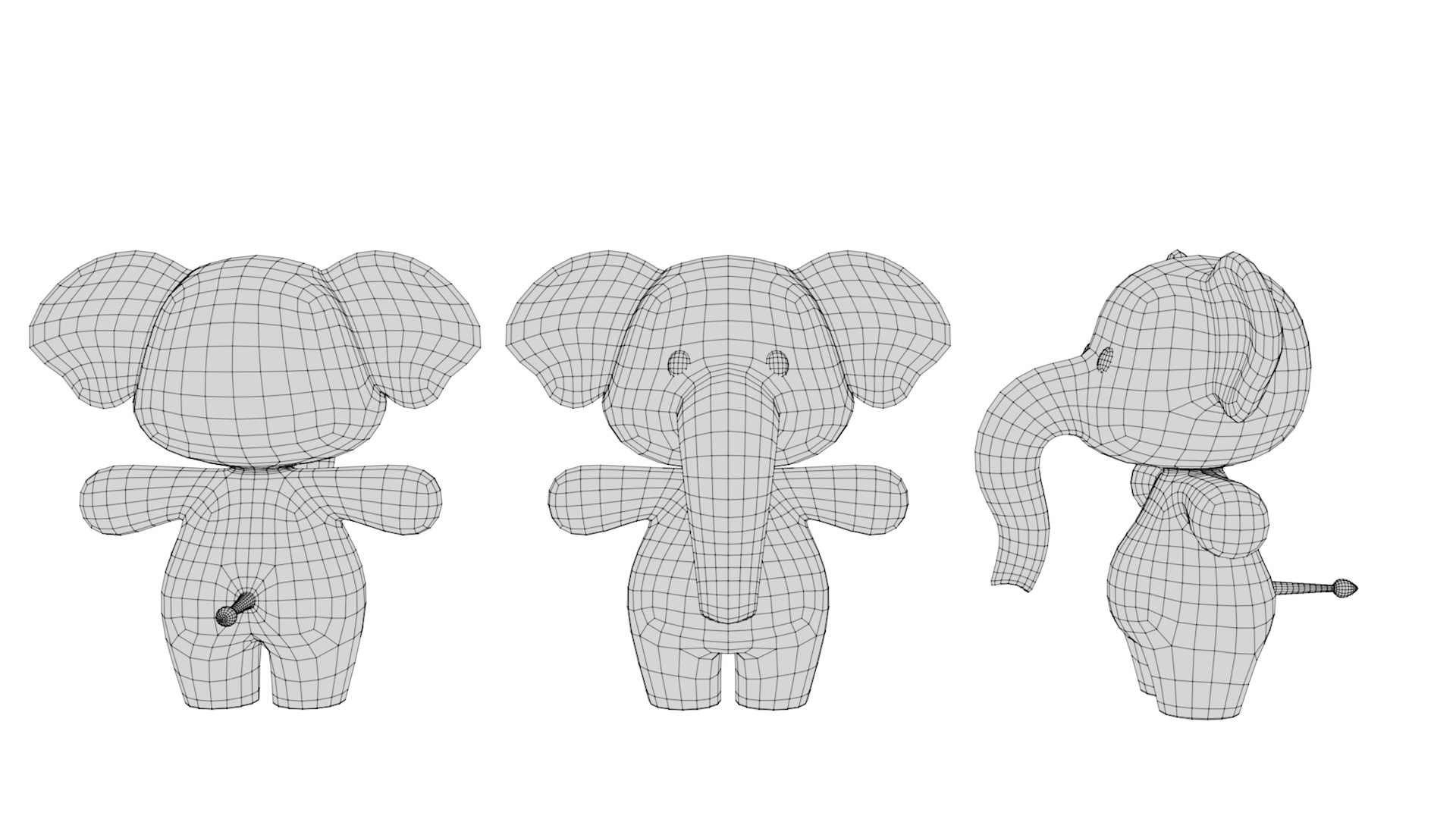 3d Rigged Cartoon Elephant Model Turbosquid 2203440