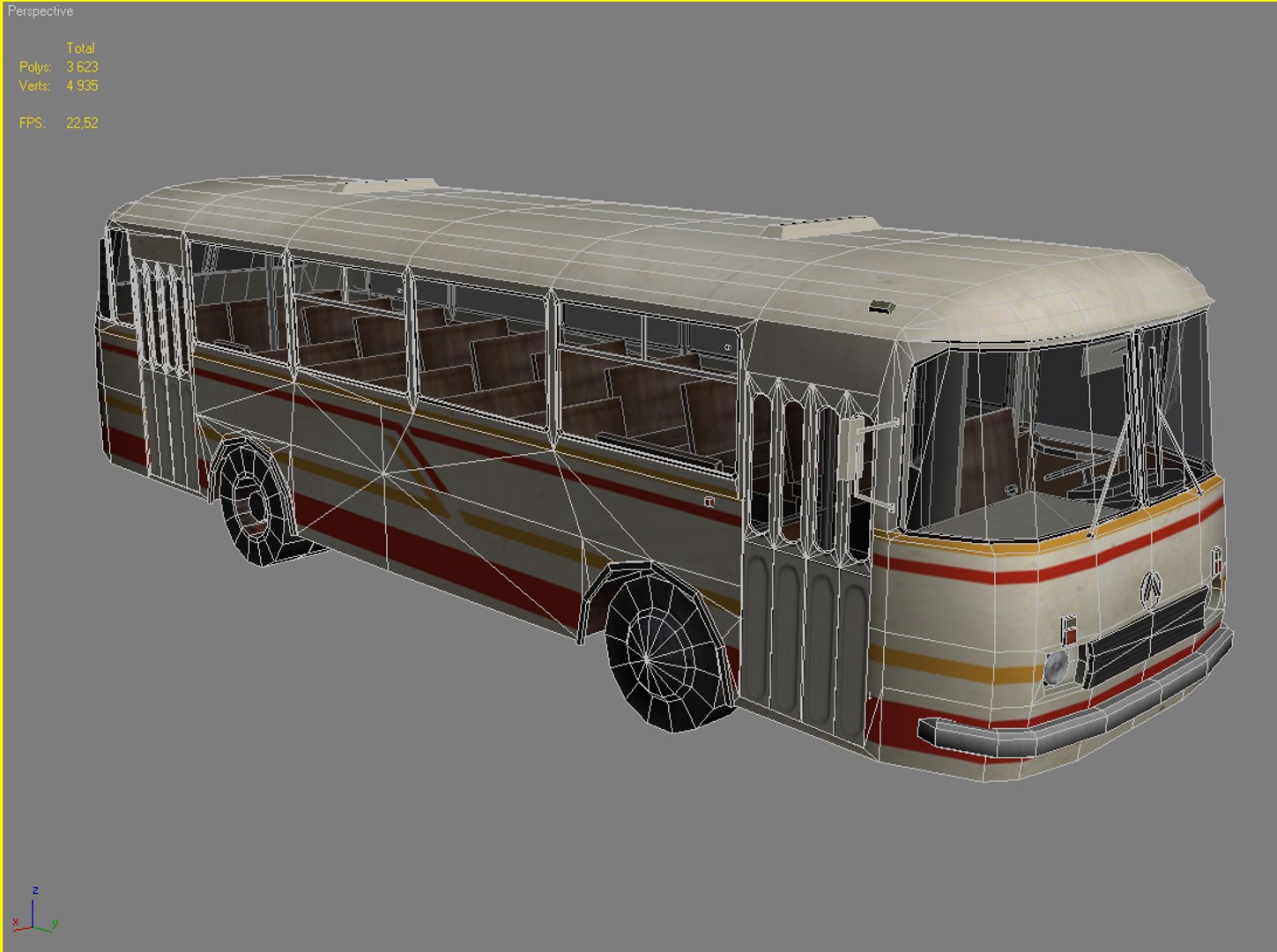 Low-poly Bus 3d Model