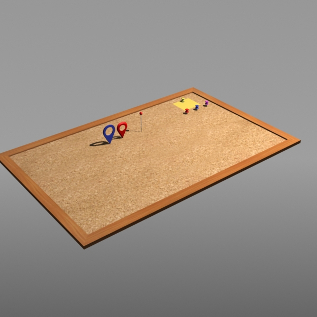 3d Model Modeled Pin Cork Board