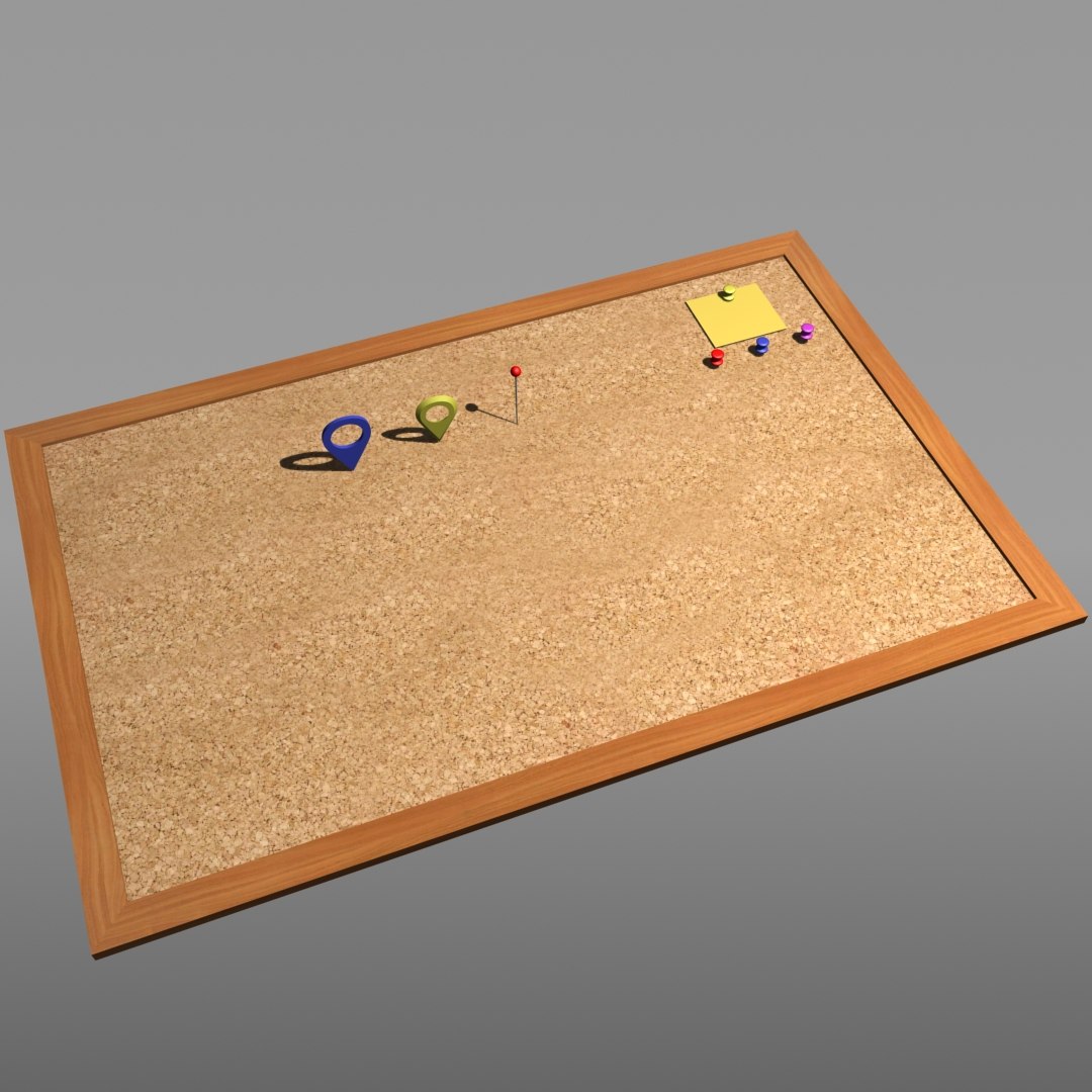 3d Model Modeled Pin Cork Board
