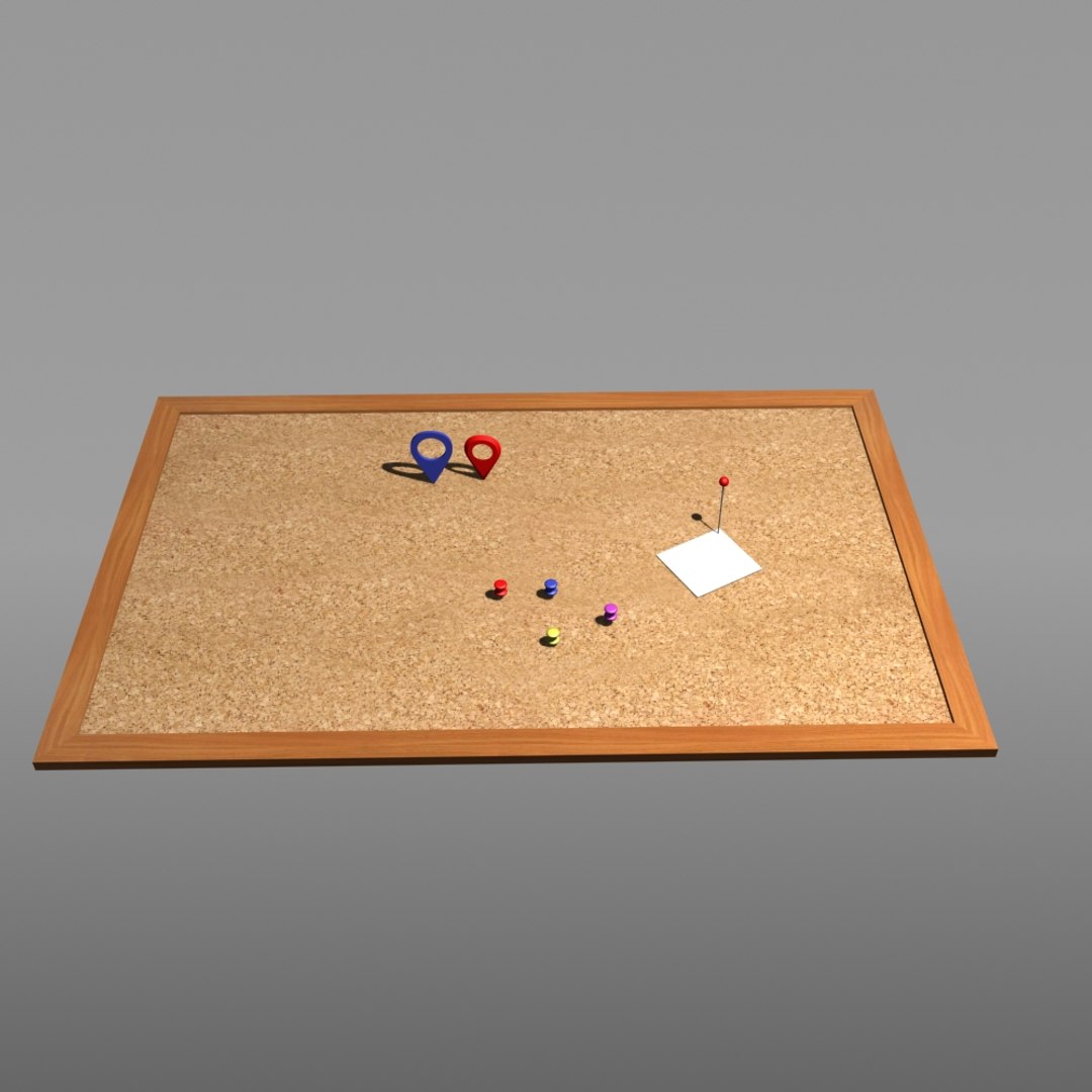 3d Model Modeled Pin Cork Board