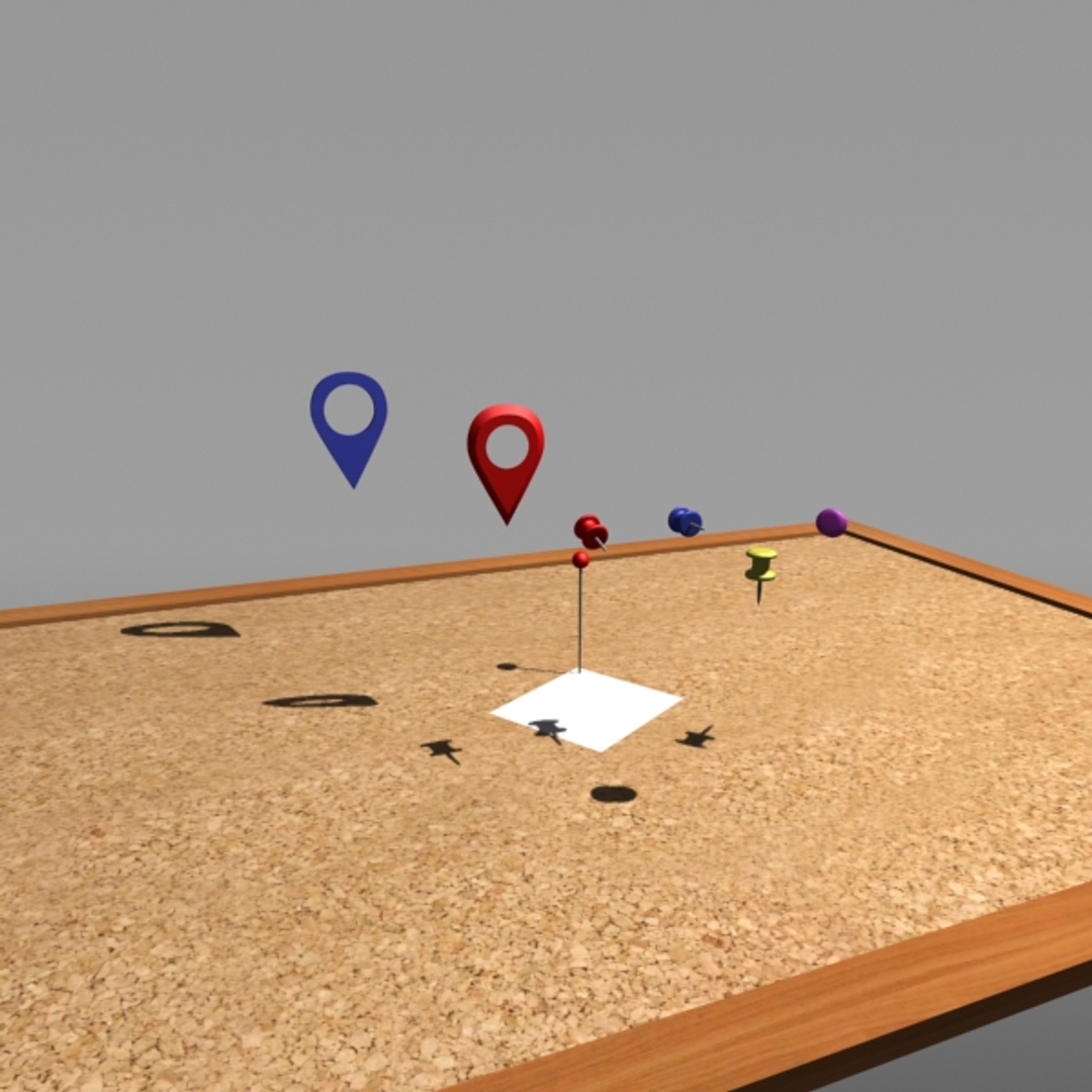 3d Model Modeled Pin Cork Board