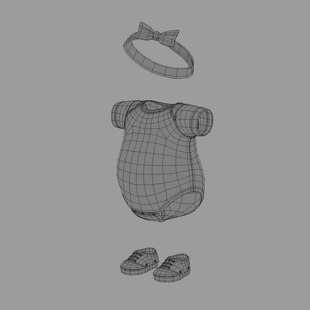 3d Modeled Baby Clothes Summer