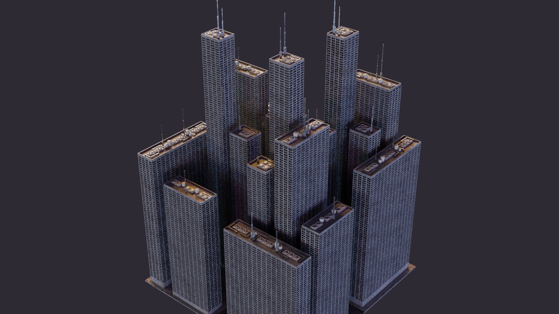 Futuristic skyscrapers blocks cityscapes 3D model - TurboSquid 1700014