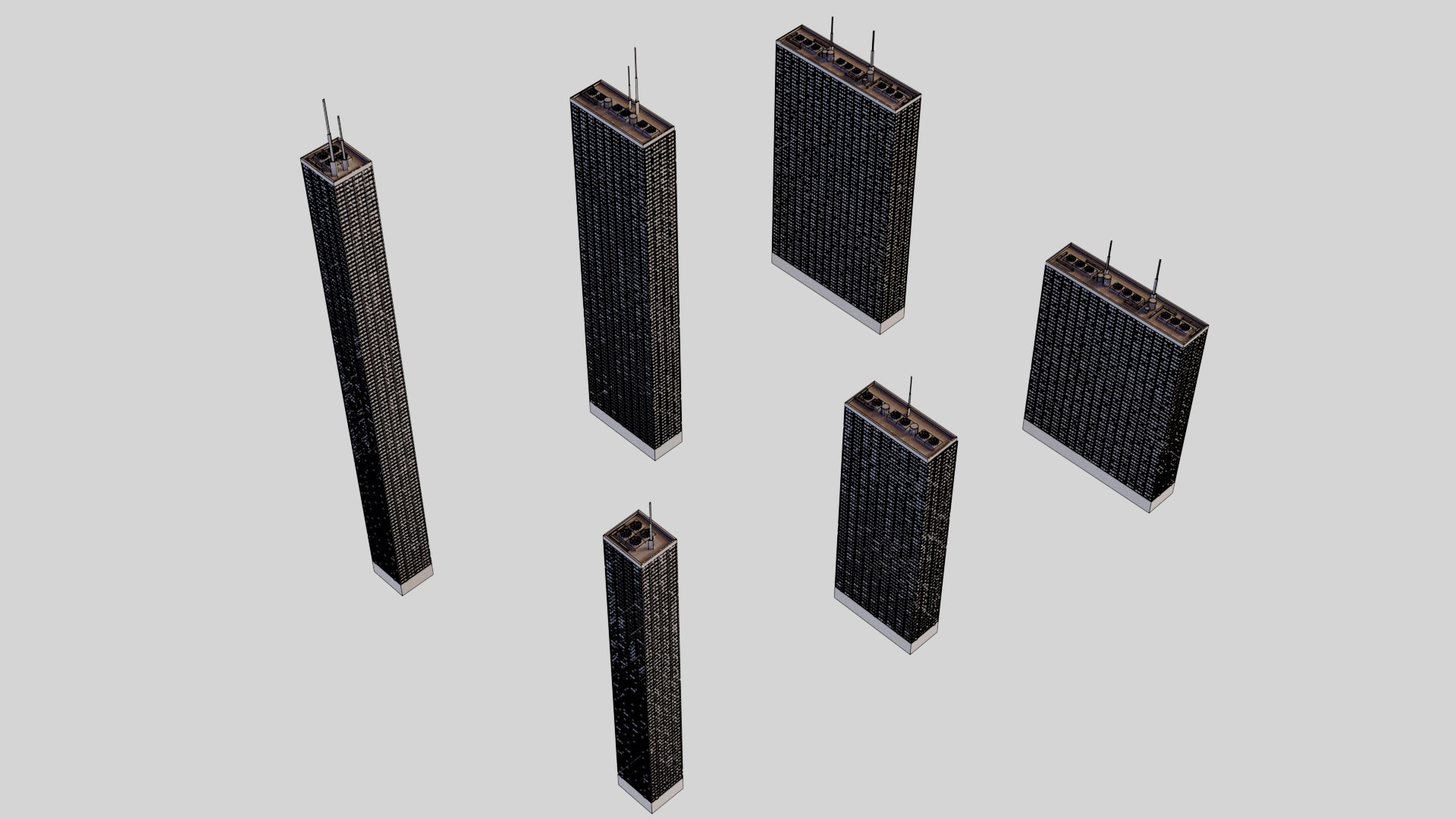 Futuristic skyscrapers blocks cityscapes 3D model - TurboSquid 1700014