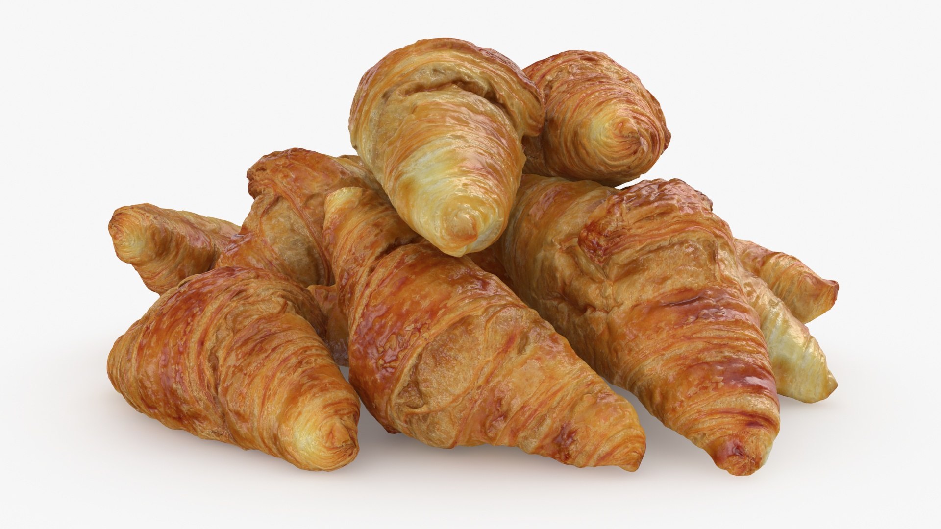 3D Croissants Pile - TurboSquid 2188624
