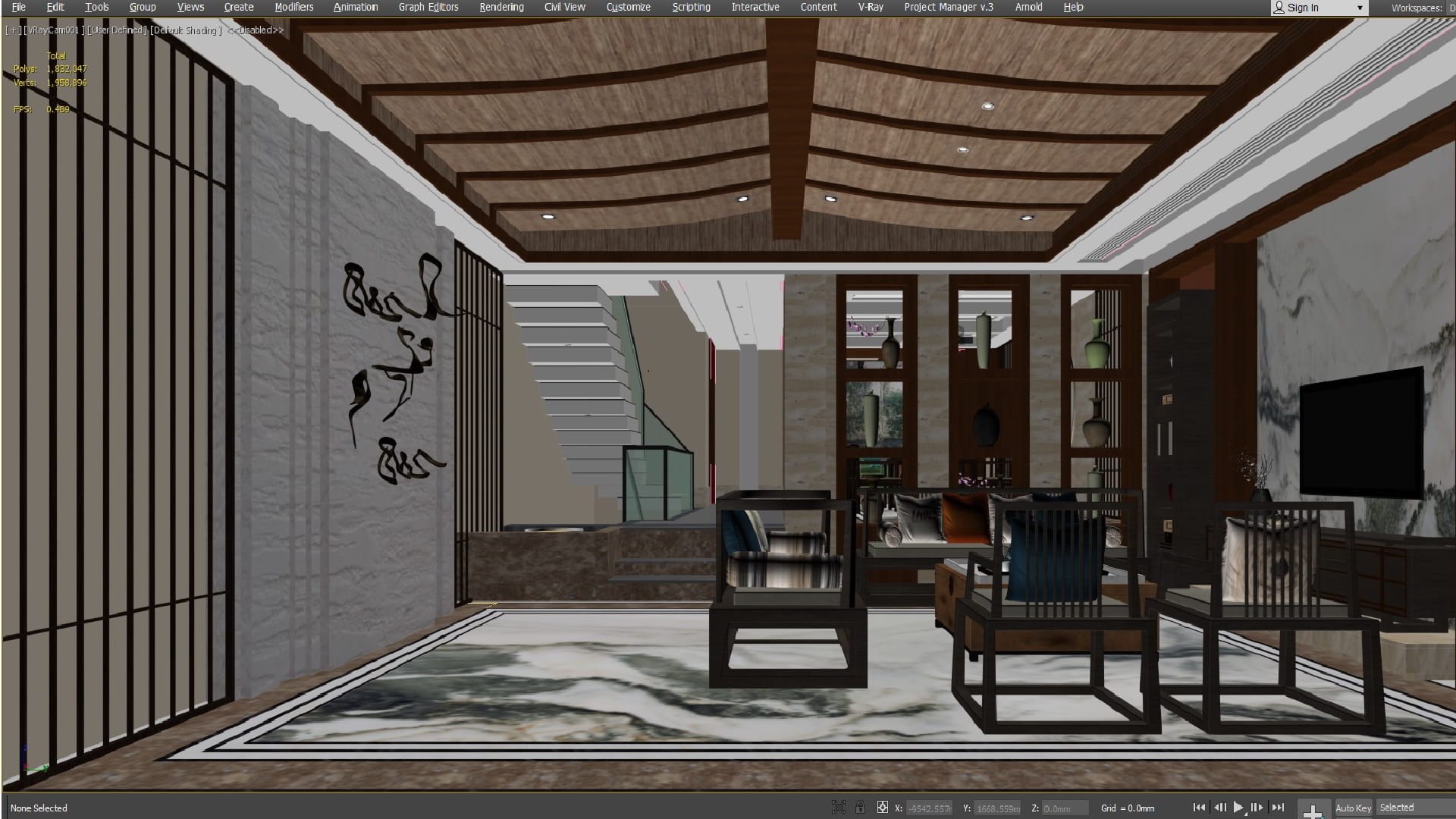 3D New Chinese Style Living Room Model - TurboSquid 2024703