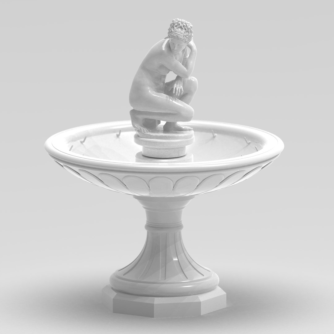 3D Classical Fountain With Crouching Venus Statue Model - TurboSquid ...