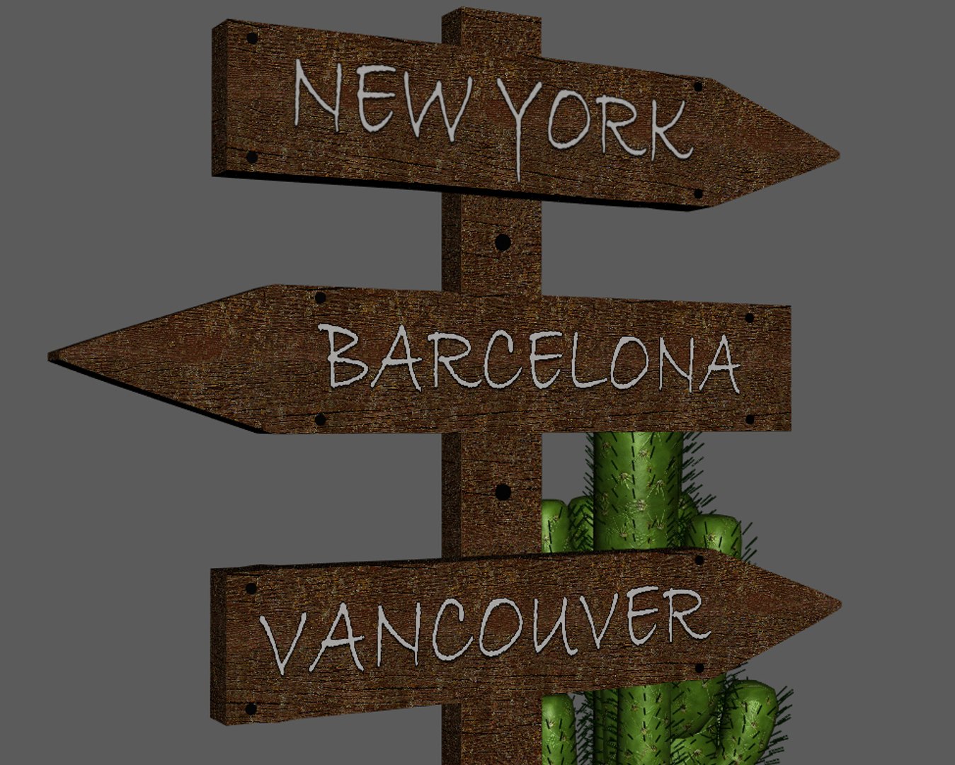 3D Model Sign Old Direction - TurboSquid 1182726