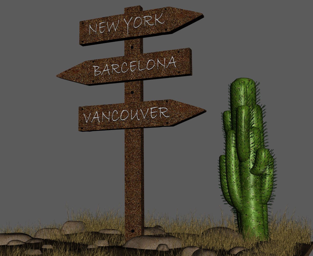 3D Model Sign Old Direction - TurboSquid 1182726