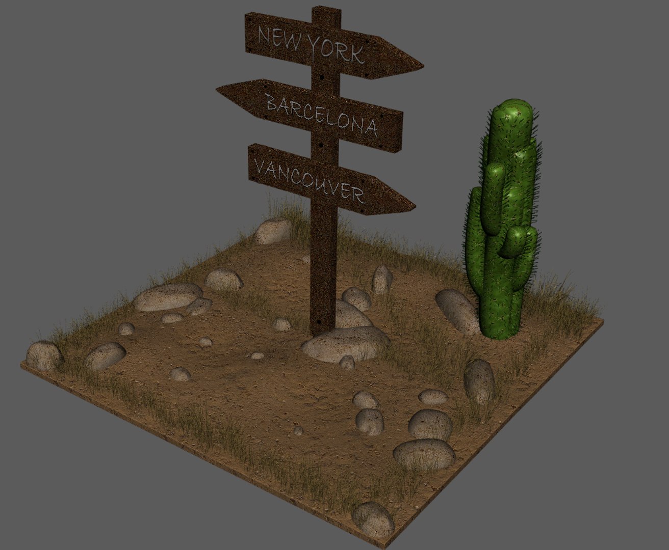 3D Model Sign Old Direction - TurboSquid 1182726