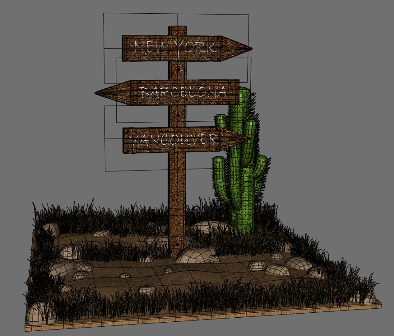 3D Model Sign Old Direction - TurboSquid 1182726