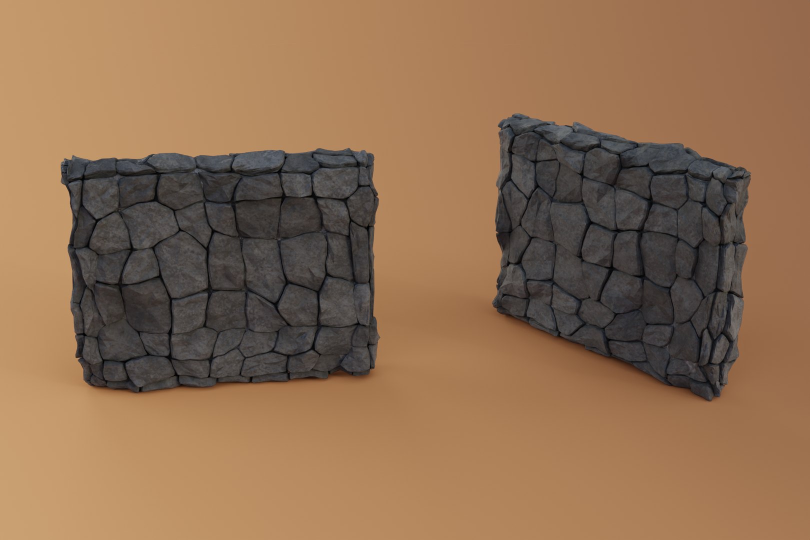 3D Model Stone Wall Building Set - TurboSquid 1888743