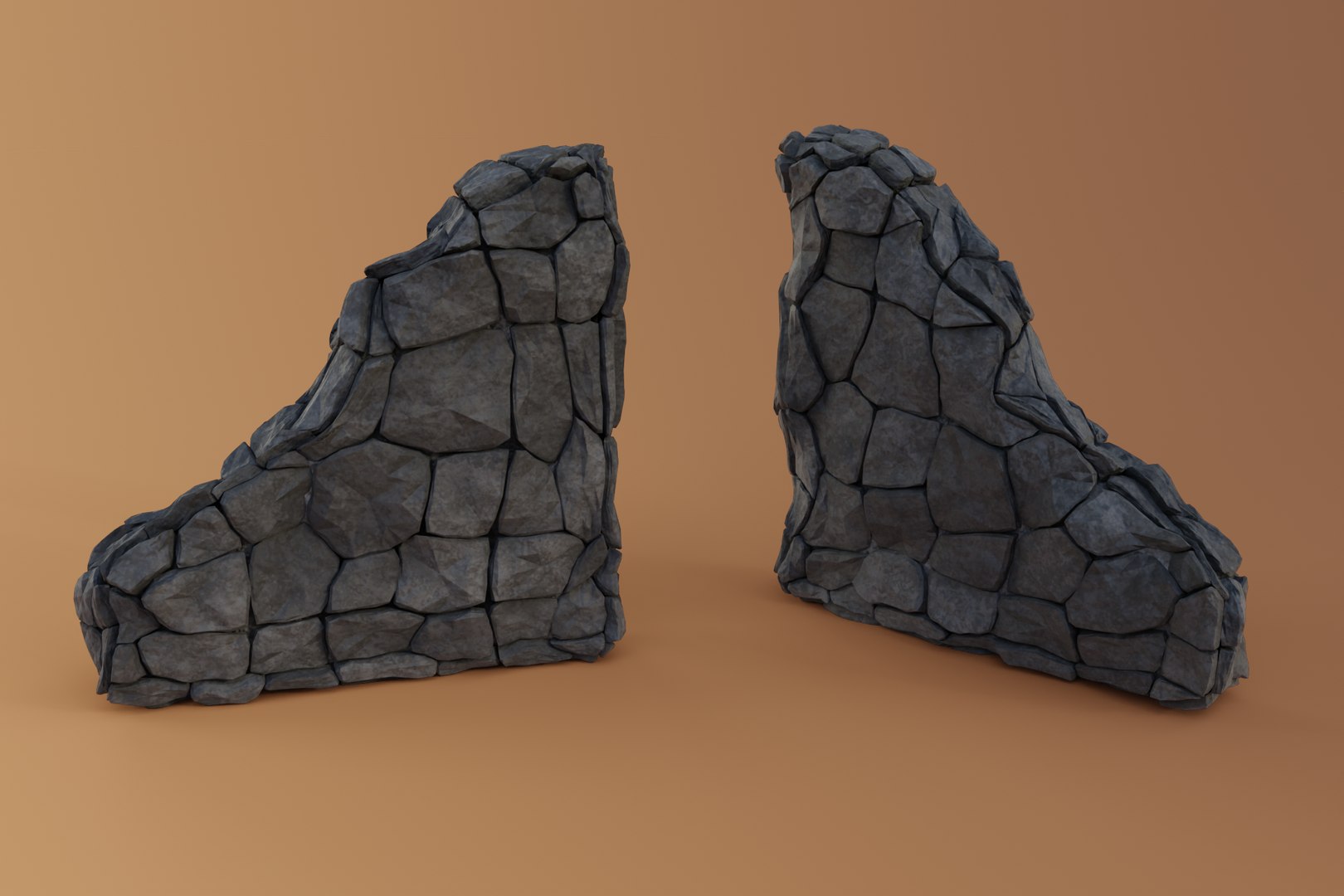 3D Model Stone Wall Building Set - TurboSquid 1888743