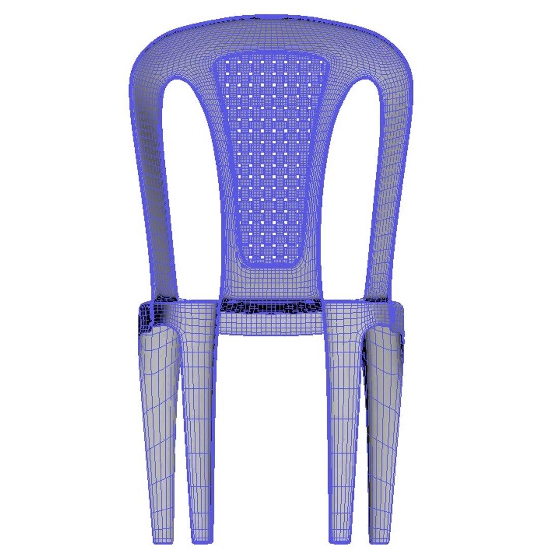 Plastic Chair With Wicker Back 3D - TurboSquid 2142439