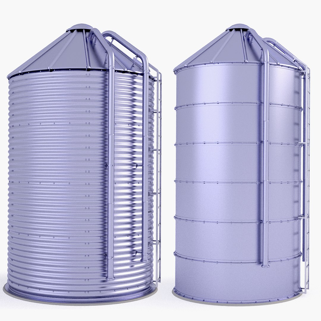 Forage Grain Corn Silos V6 3D Model - TurboSquid 2419018