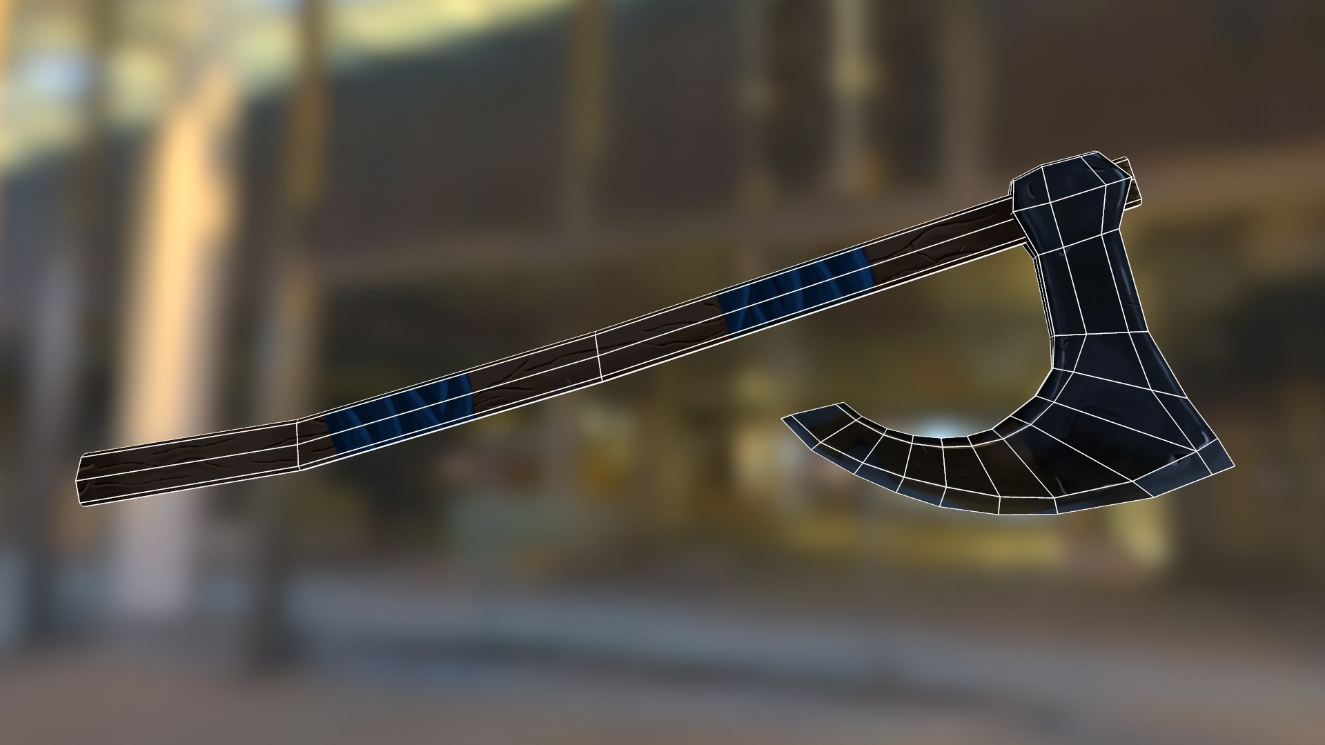 3d hand painted axe model