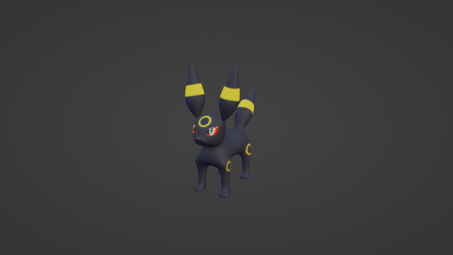 3D ANIMATED AND TEXTURED POKEMON UMBREON Model - TurboSquid 2247184