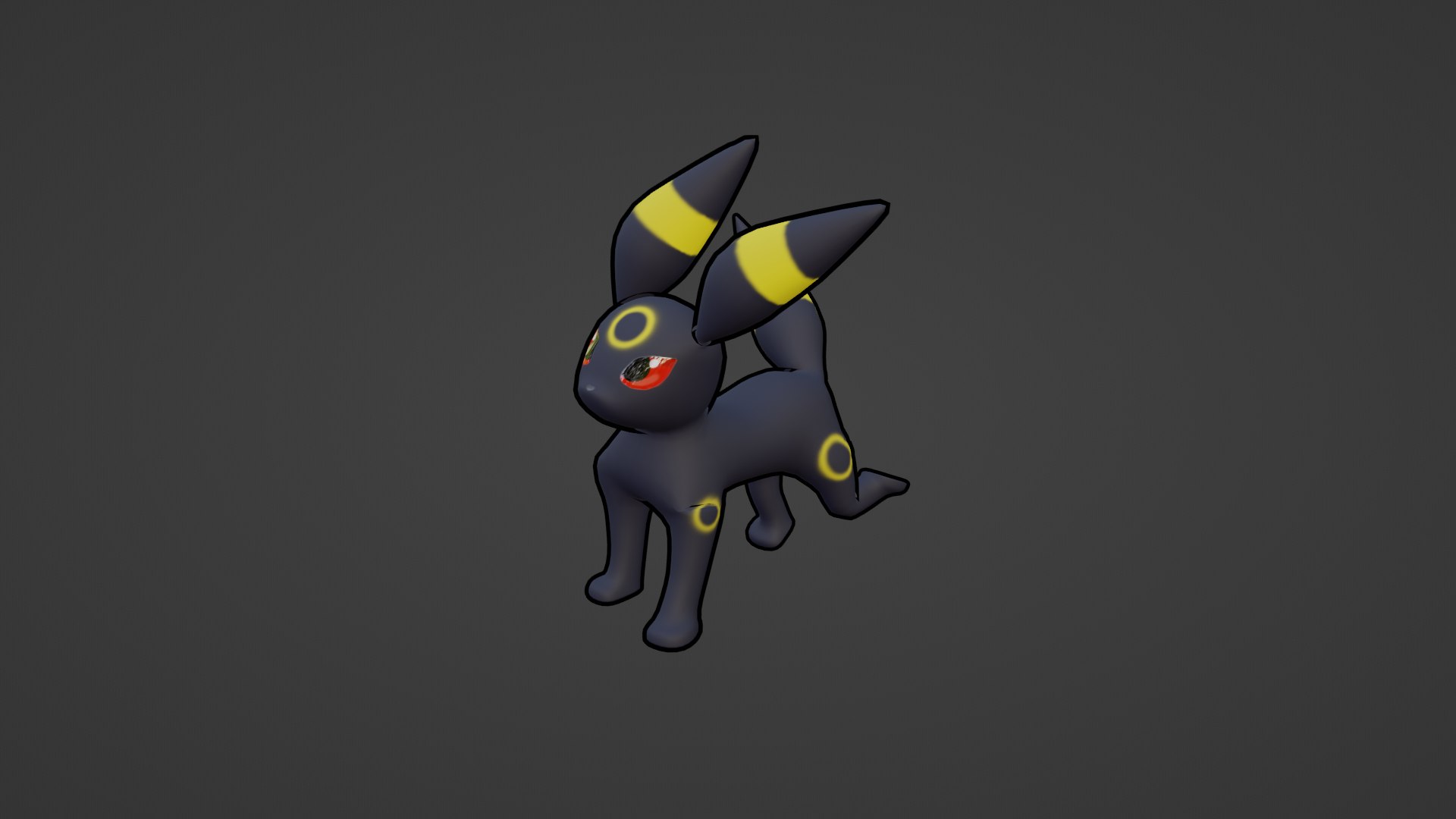 3D ANIMATED AND TEXTURED POKEMON UMBREON Model - TurboSquid 2247184