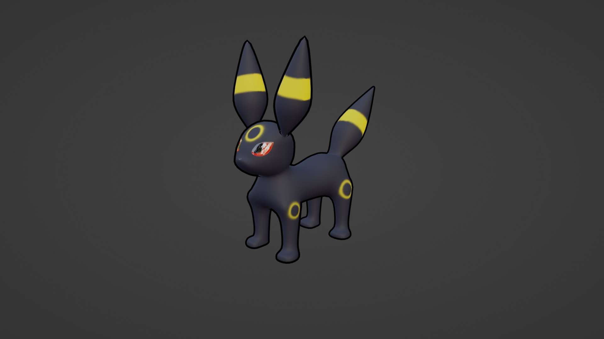 3D ANIMATED AND TEXTURED POKEMON UMBREON Model - TurboSquid 2247184