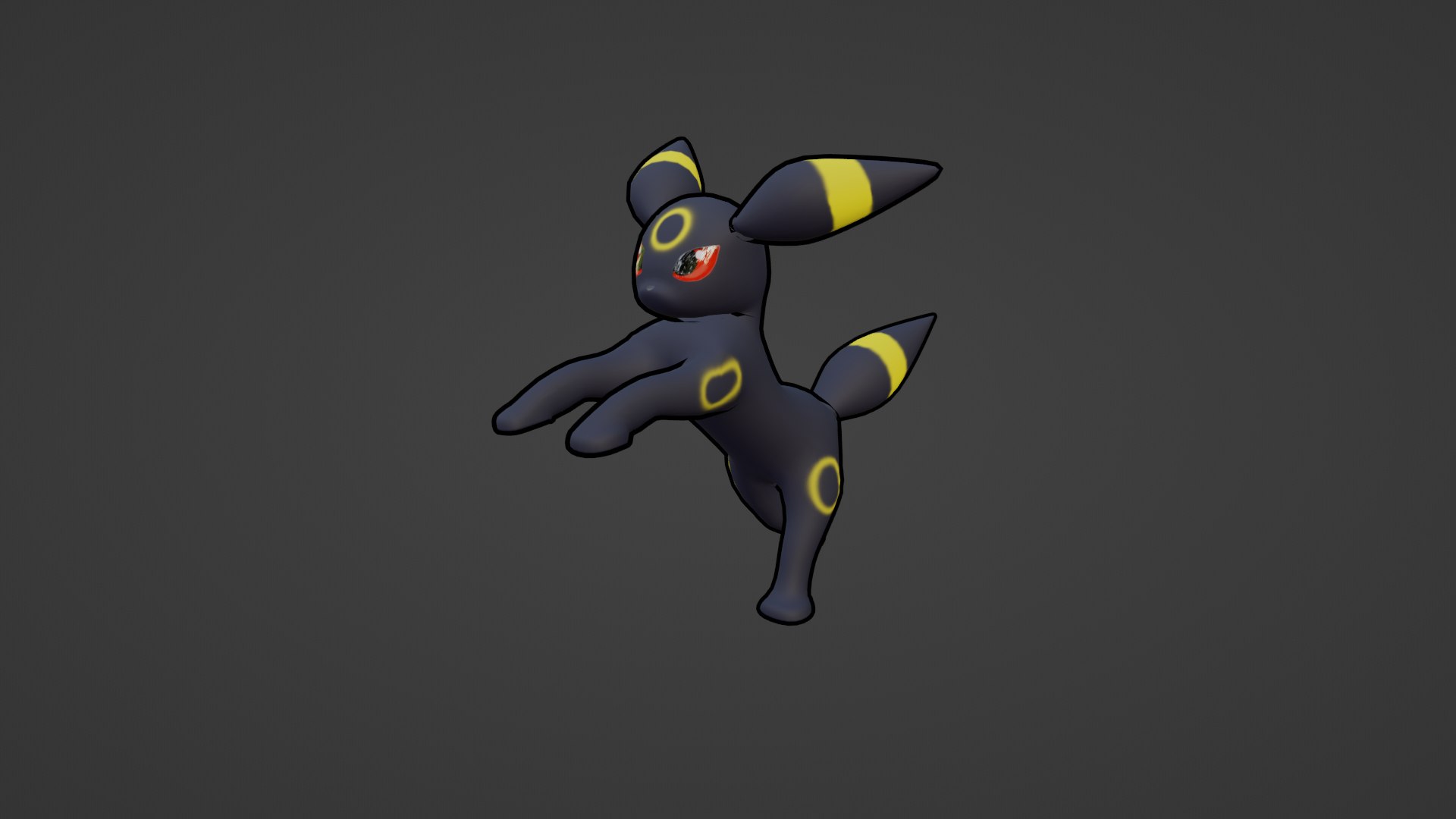 3D ANIMATED AND TEXTURED POKEMON UMBREON Model - TurboSquid 2247184