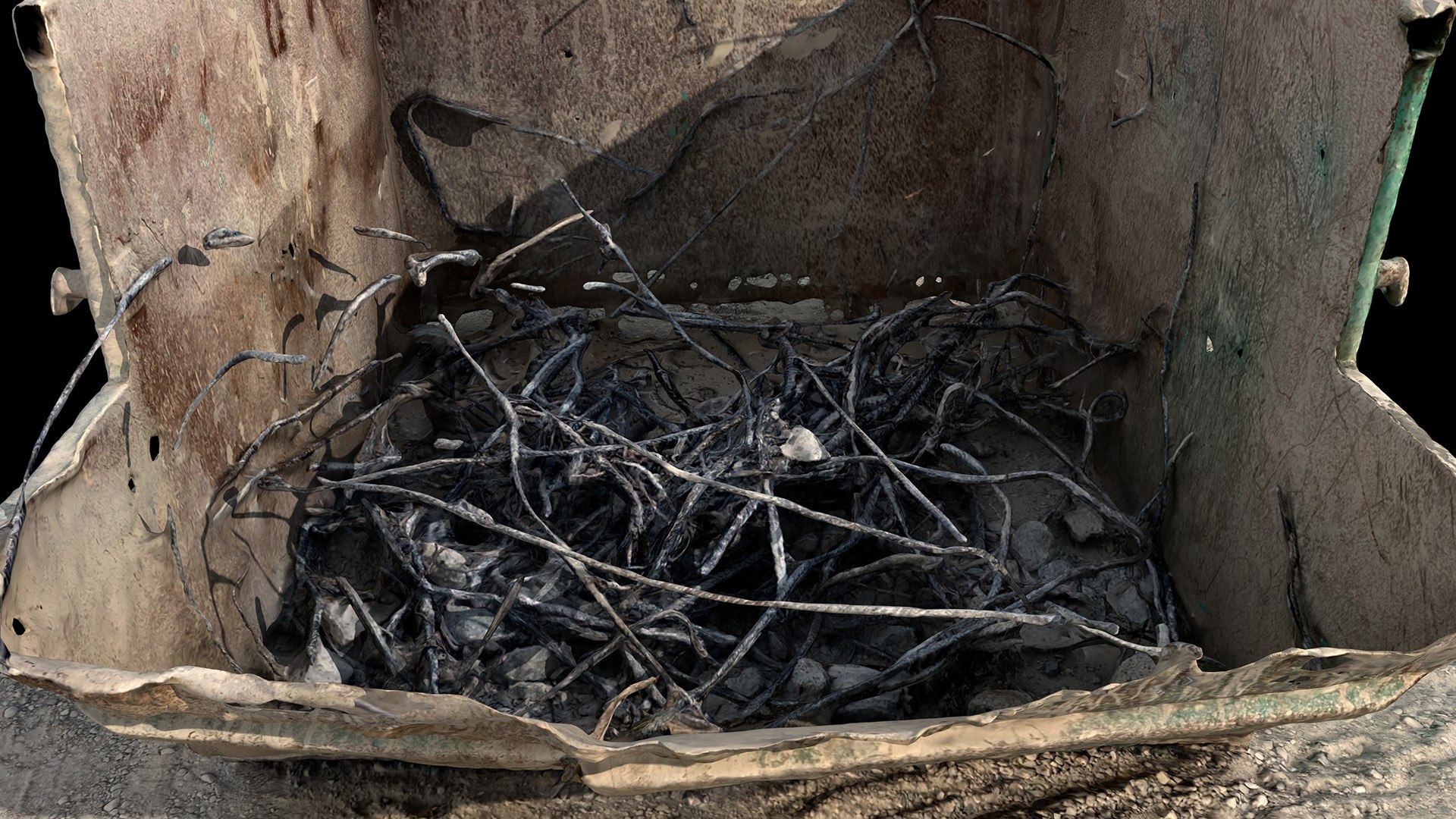 Gravel Container Rebar - 3D Photogrammetry Model Scan Of Small Green ...