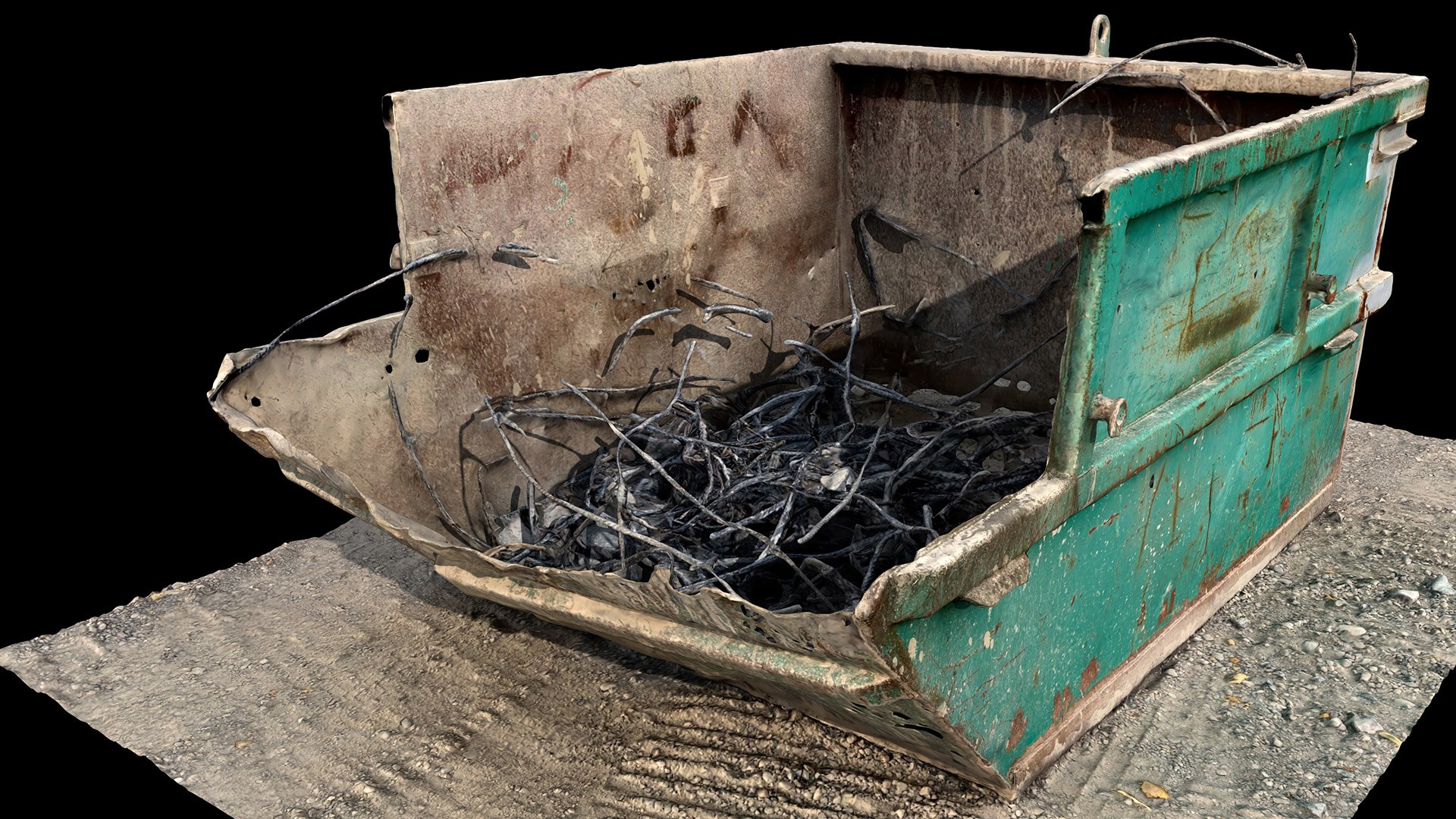 Gravel Container Rebar - 3D Photogrammetry Model Scan Of Small Green ...