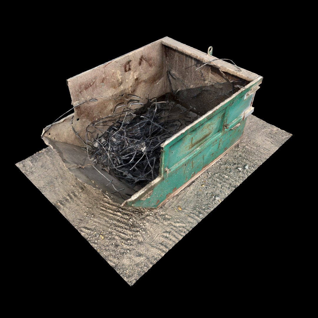 Gravel Container Rebar - 3D Photogrammetry Model Scan Of Small Green ...