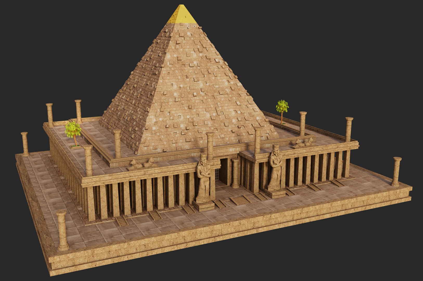 Ancient Egyptian Pyramid Temple 3D Model - TurboSquid 2248358