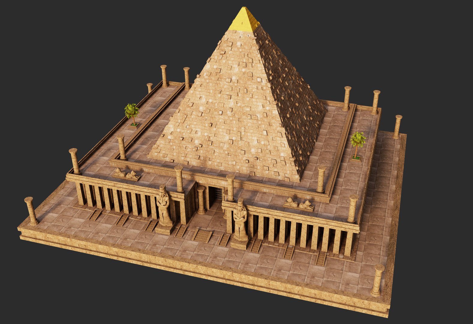 Ancient Egyptian Pyramid Temple 3D Model - TurboSquid 2248358