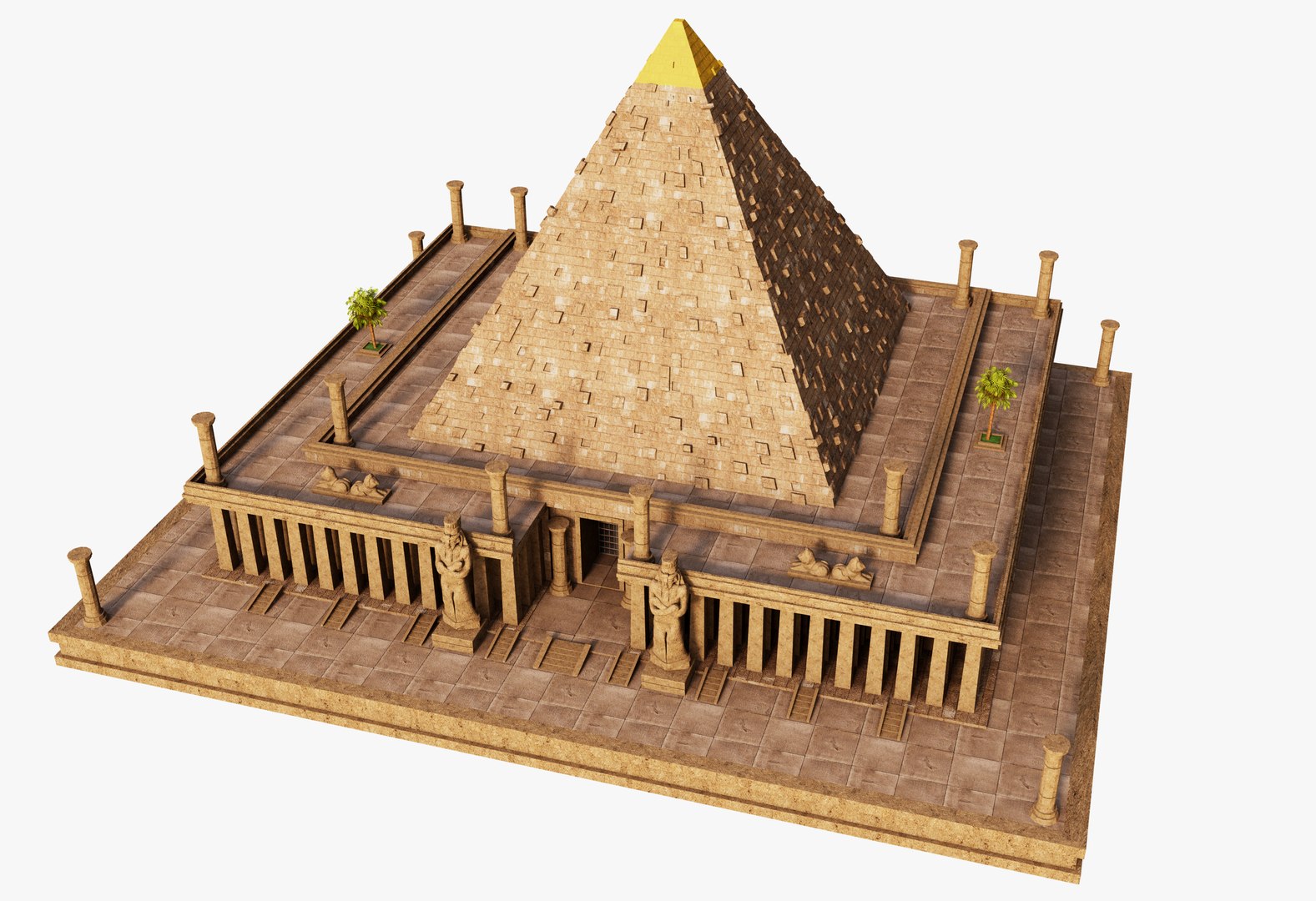 Ancient Egyptian Pyramid Temple 3D Model - TurboSquid 2248358