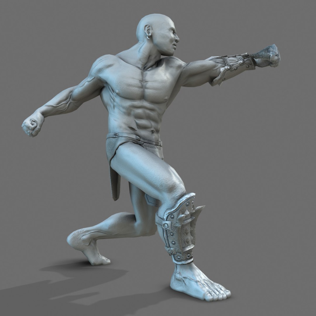 3d male warrior