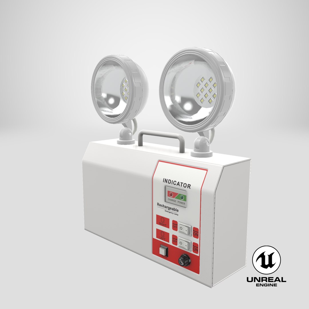 Rechargeable Twin LED Emergency Lamp 3D Model 3D Model - TurboSquid 1758024